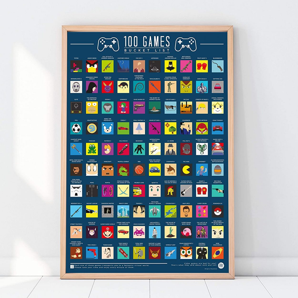 100 Bucket List Games Scratch Off Poster